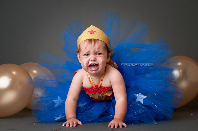 Megan Cross Photography Audens Wonder Woman Themed Cake Smash